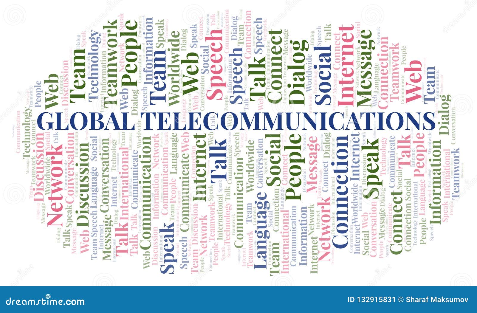 Global Telecommunications Word Cloud Stock Illustration - Illustration ...