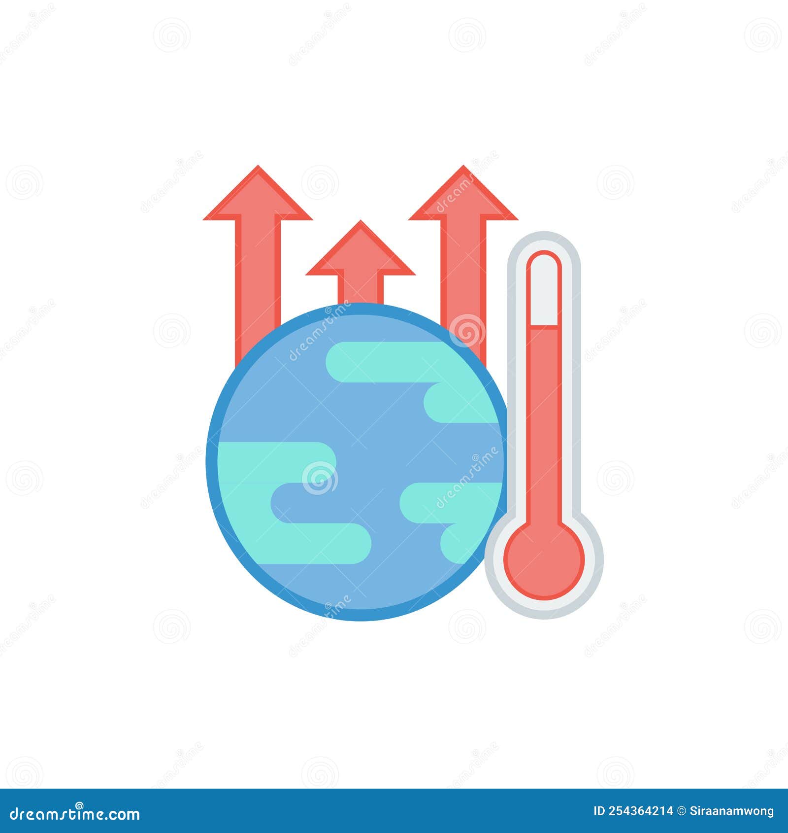 Global Temperature Rise Icon Isolated on White Background Stock Vector ...