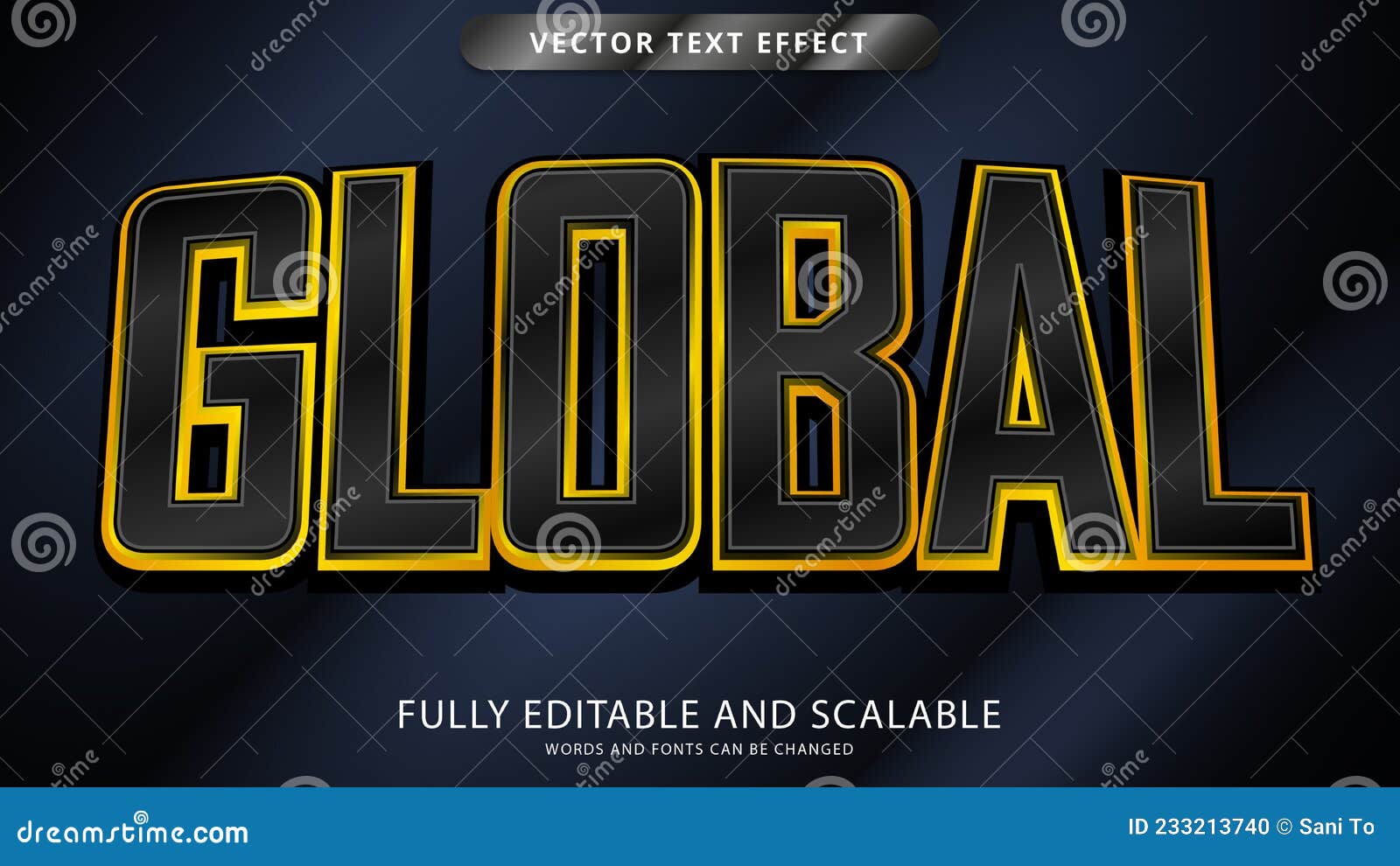 Global Text Effect Editable Eps File Stock Vector - Illustration of ...