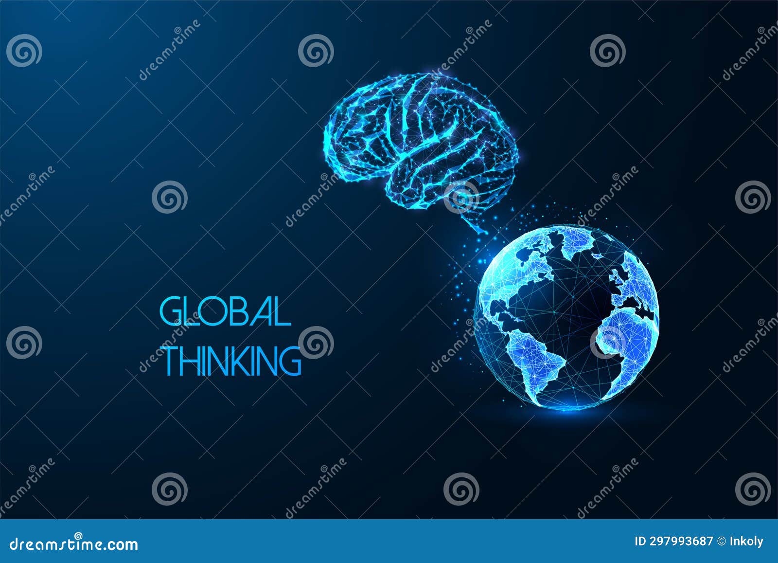 Global Thinking, Artificial Intelligence Development Futuristic Concept ...