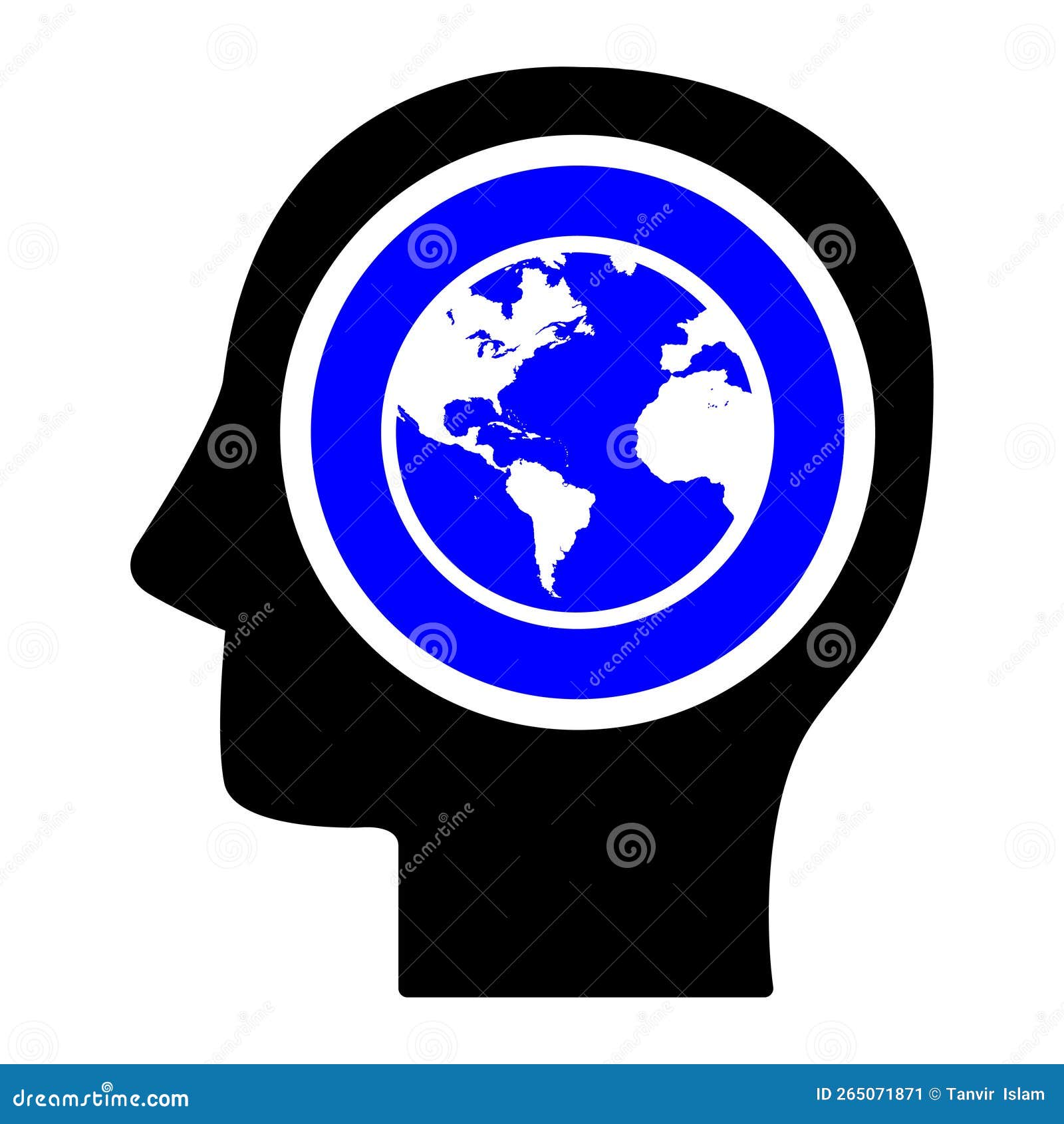 Global Thinking Icon stock vector. Illustration of symbol - 265071871