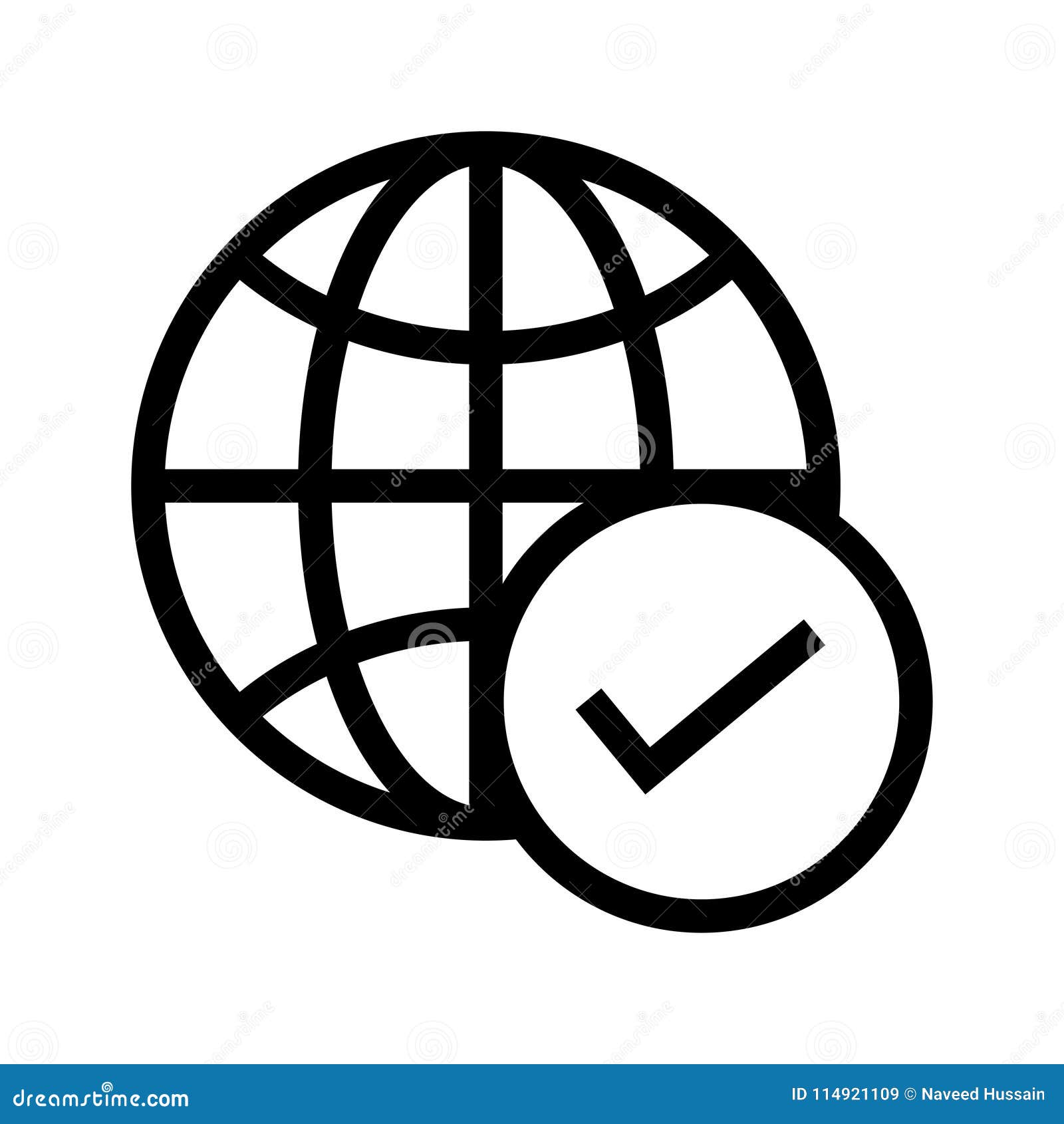 Global Tick Vector Line Icon Stock Vector - Illustration of mobile ...