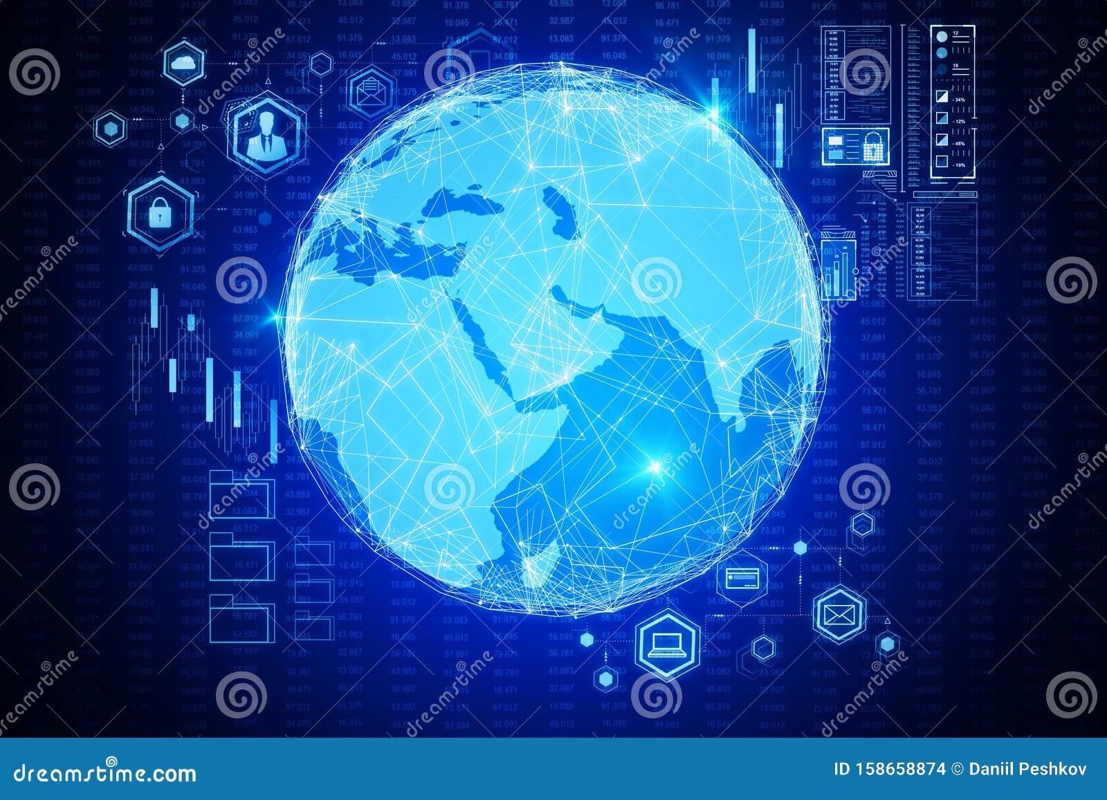 Global Trading Concept with Digital Screen with Earth Globe at Forex ...
