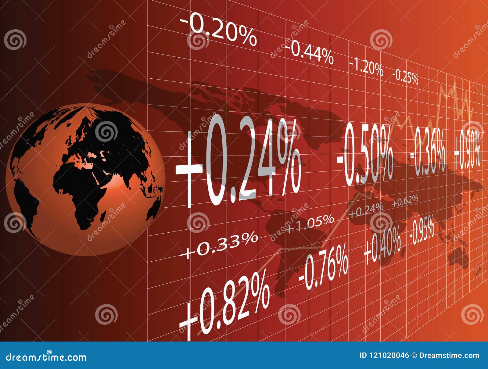 Global Trading in Orange stock vector. Illustration of market - 121020046