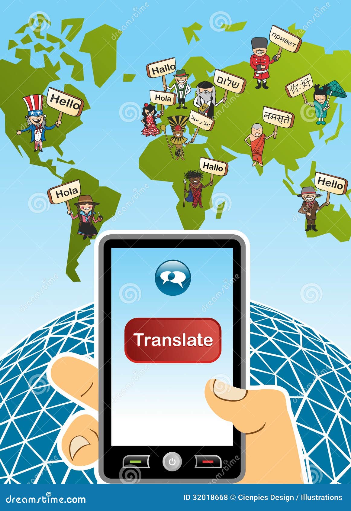 Global Translation App Concept Stock Vector - Illustration of mobility ...