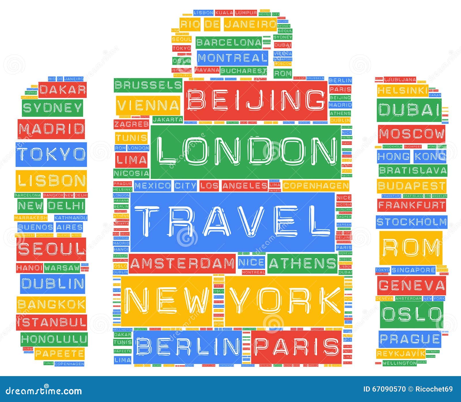 Global Travel Cities Names Destinations Stock Illustration ...
