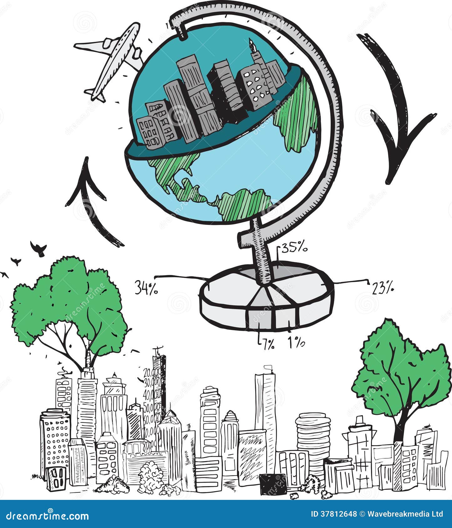 Global Travel Illustrations Stock Illustration - Illustration of flying ...