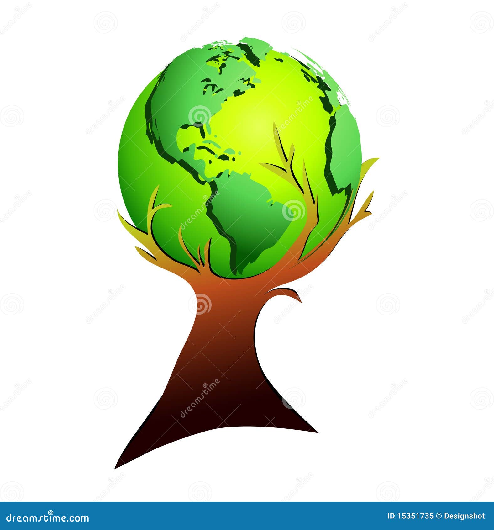 Global tree stock vector. Illustration of america, ecofriendly - 15351735