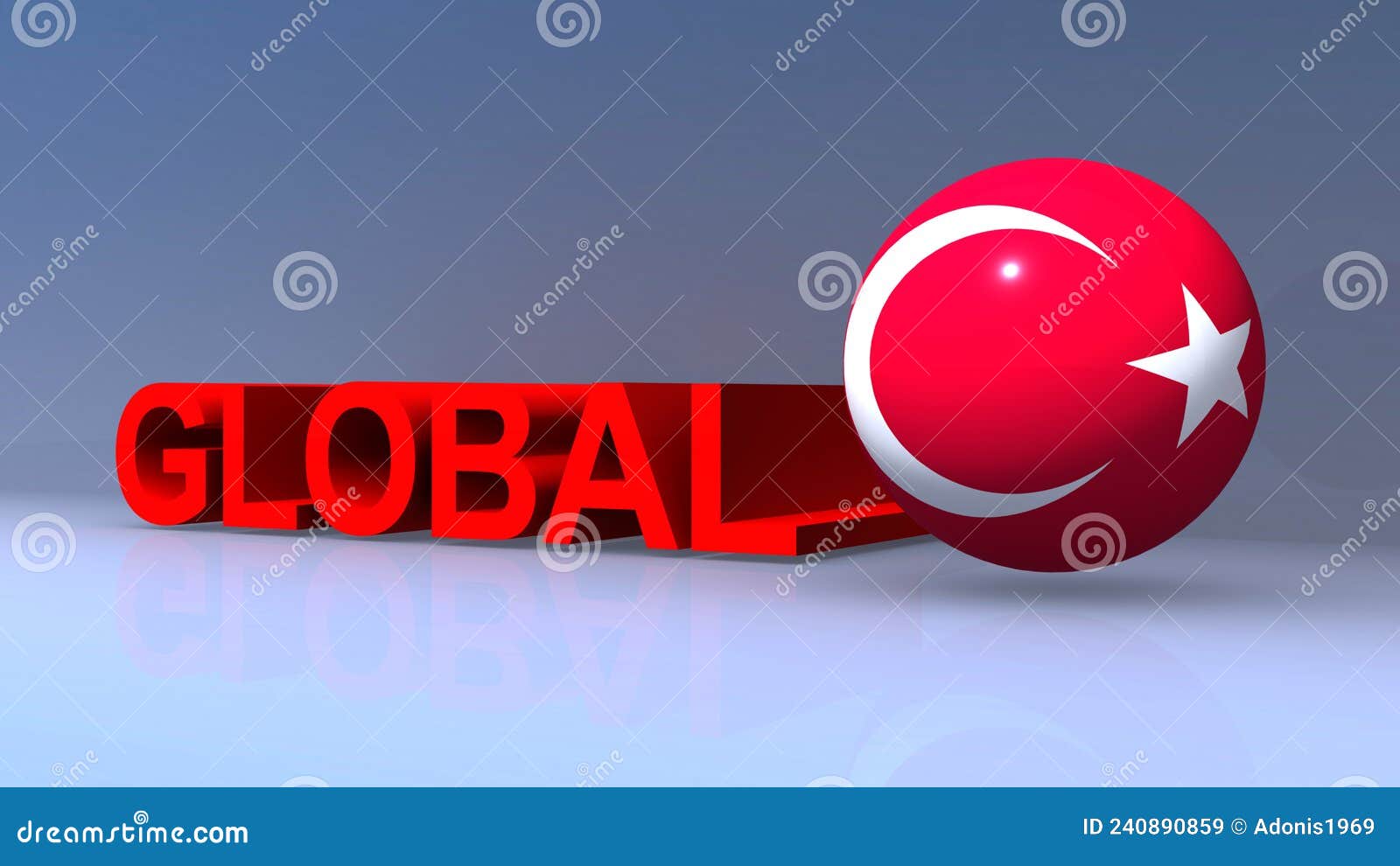 Global and Turkey Flag on Blue Stock Illustration - Illustration of ...