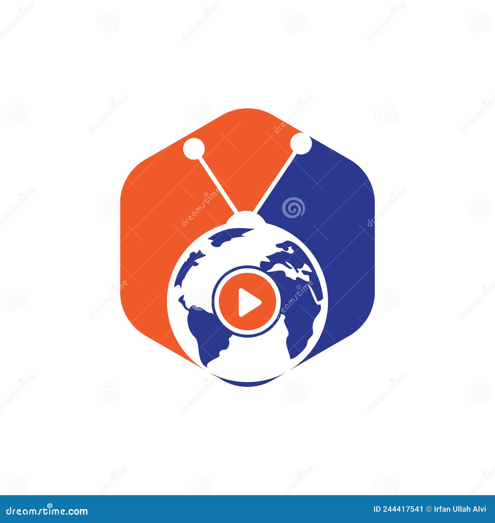 Global TV Vector Logo Design Concept. World Television Icon Design ...