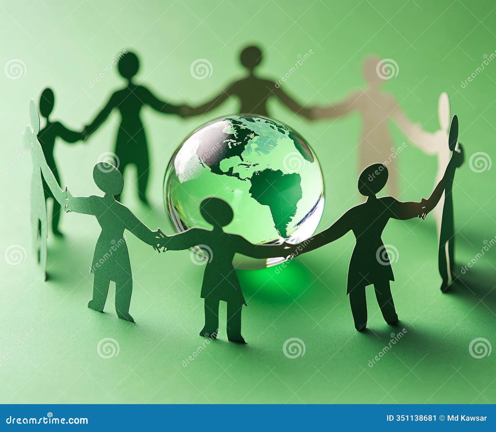 Global Unity- Paper People Holding Hands Around High Quality Image ...