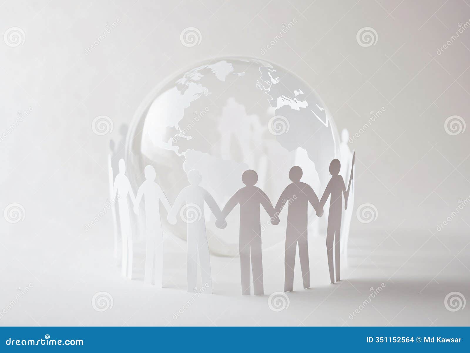 Global Unity: Paper People Holding Hands Around High Quality Image ...