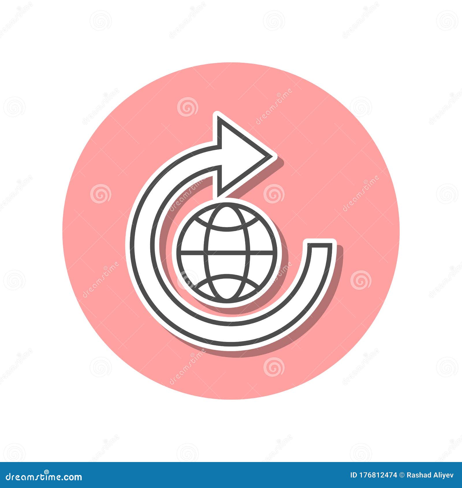 Global Update Sticker Icon. Simple Thin Line, Outline Vector of Web ...