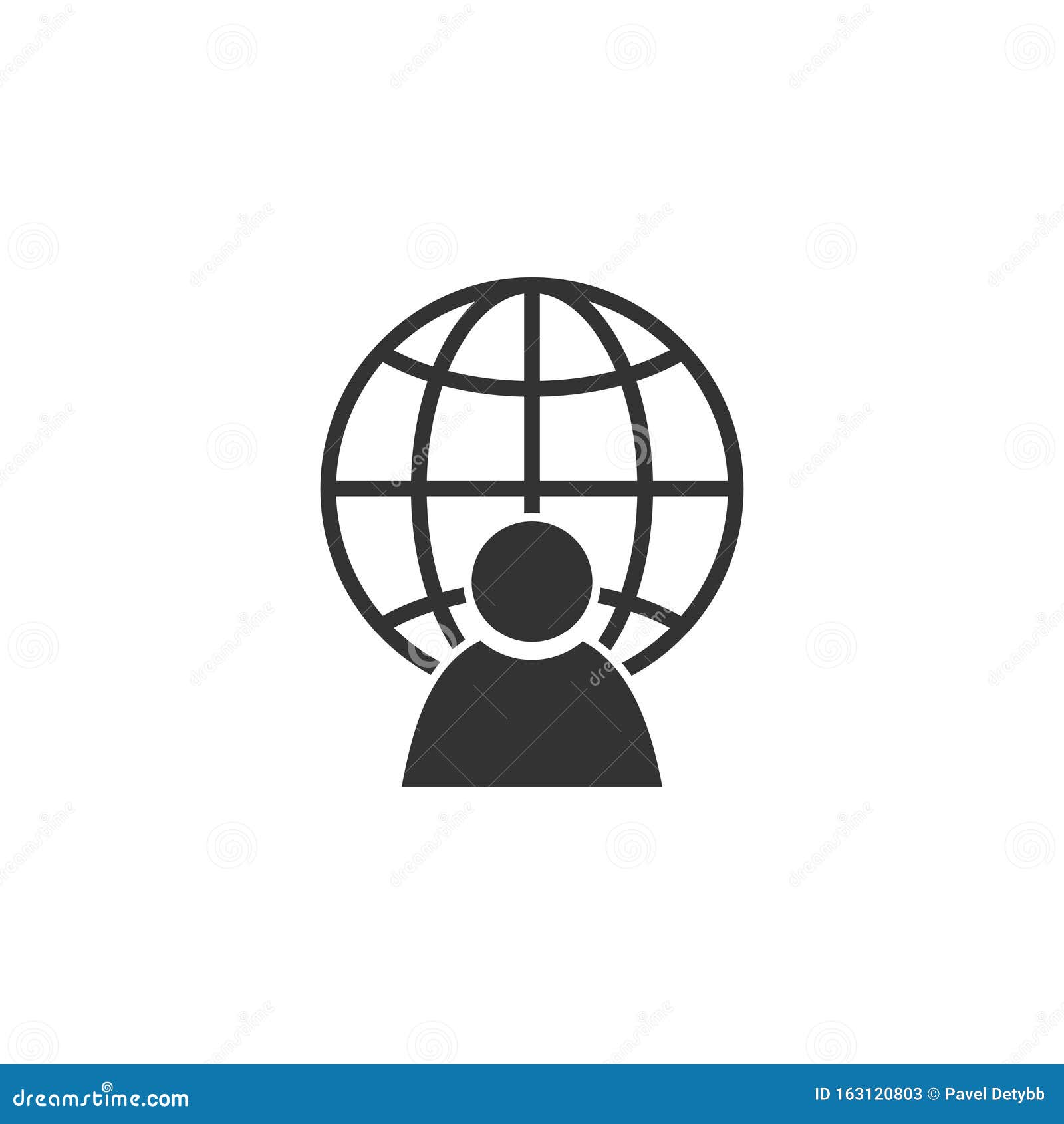 Global User, Businessman Icon. Vector Illustration, Flat Design Stock ...