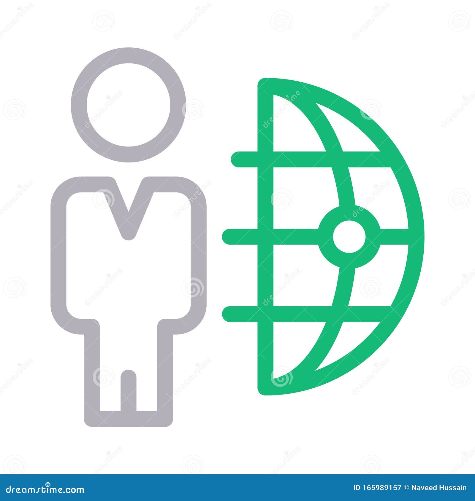 Global User Vector Color Line Icon Stock Illustration - Illustration of ...