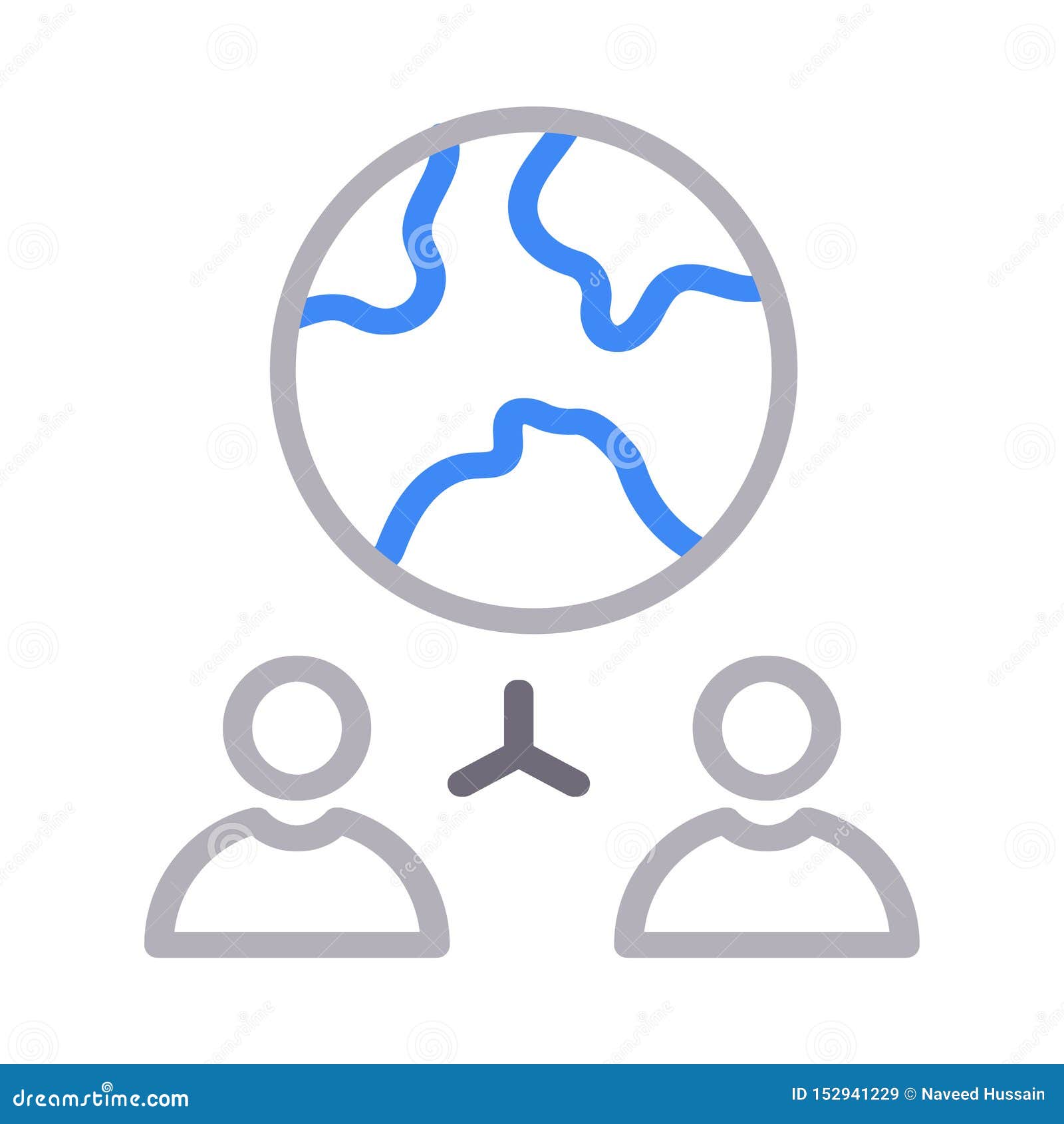 Global Colour Line Vector Icon Stock Vector - Illustration of elements ...