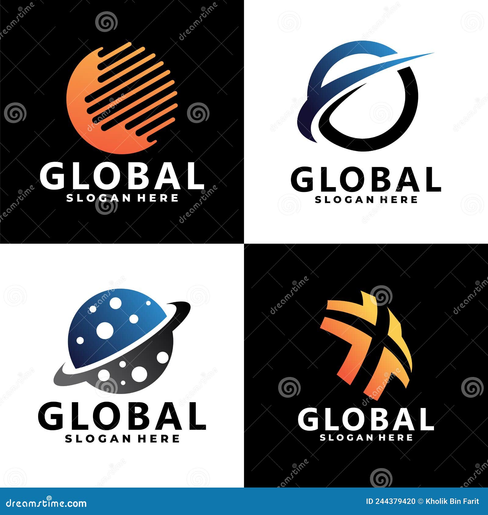 Global Vector Logo Design Isolated Stock Vector - Illustration of ...