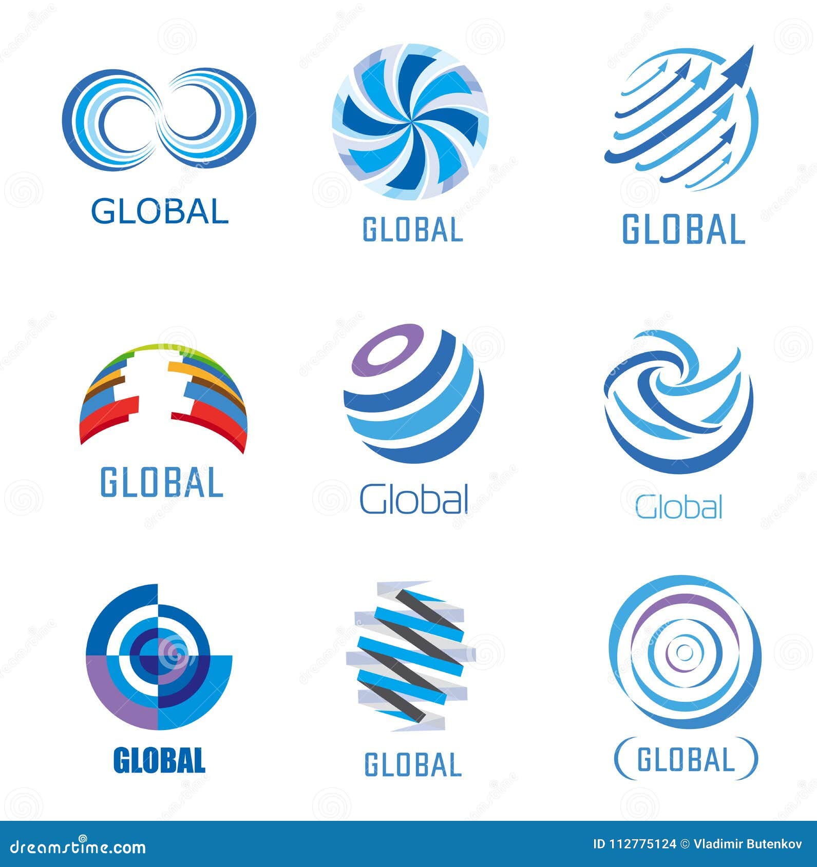 Global vector set stock vector. Illustration of earth - 112775124