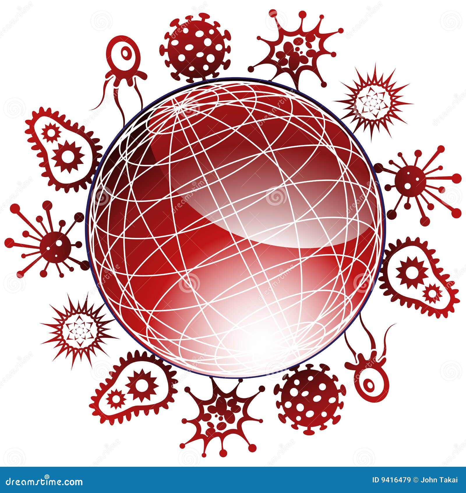 Global Viruses 3D stock vector. Illustration of dangerous - 9416479
