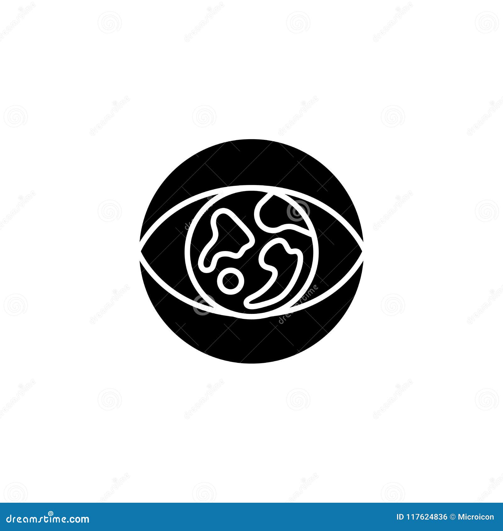 Global Vision Black Icon Concept. Global Vision Flat Vector Symbol ...