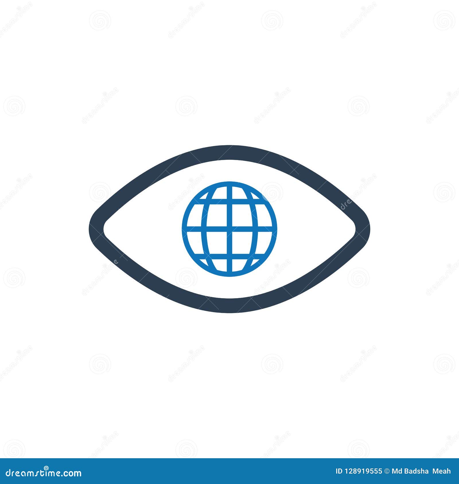 Global vision icon stock vector. Illustration of icon - 128919555