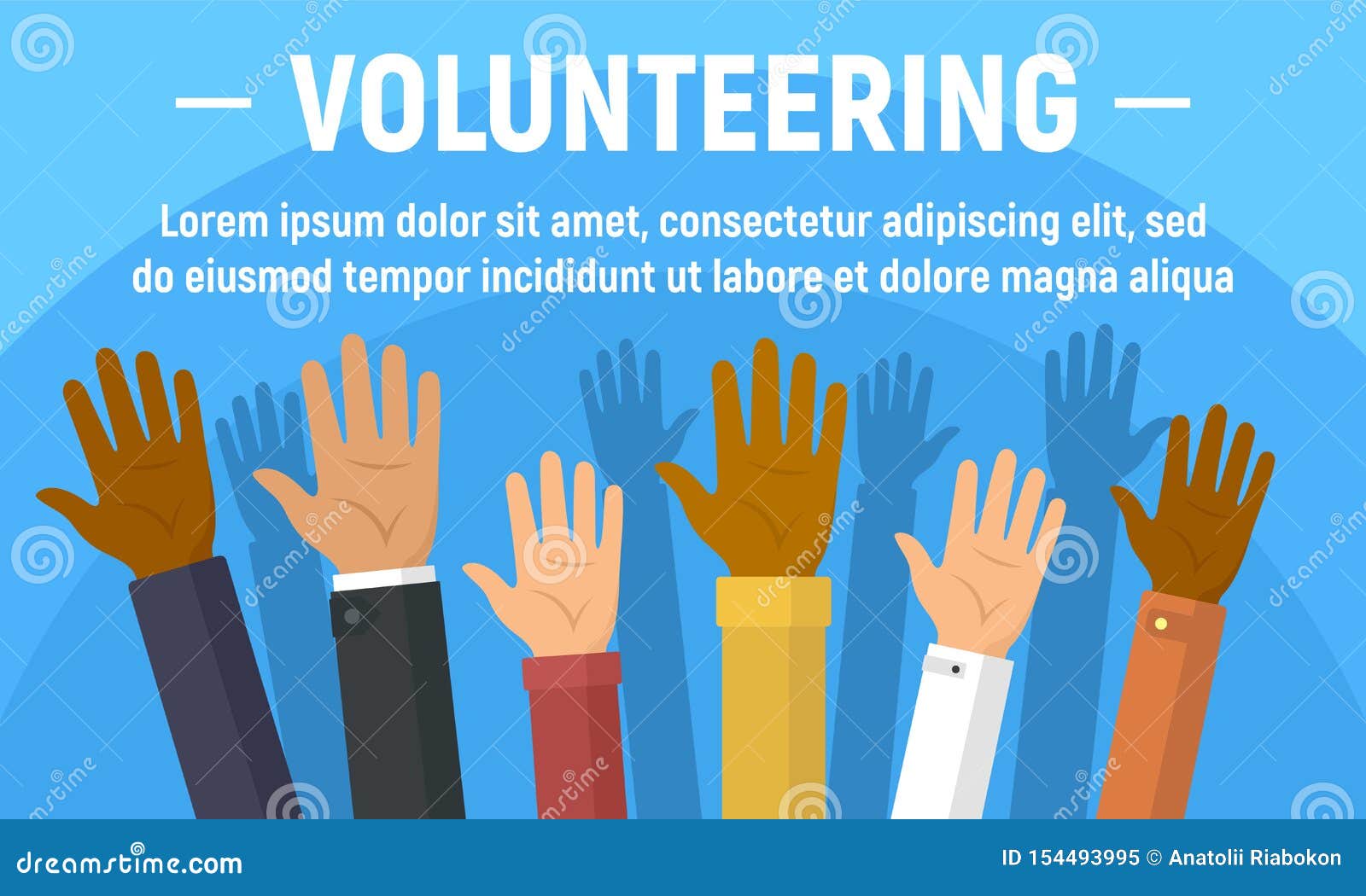 Global Volunteering Concept Banner, Flat Style Stock Vector ...