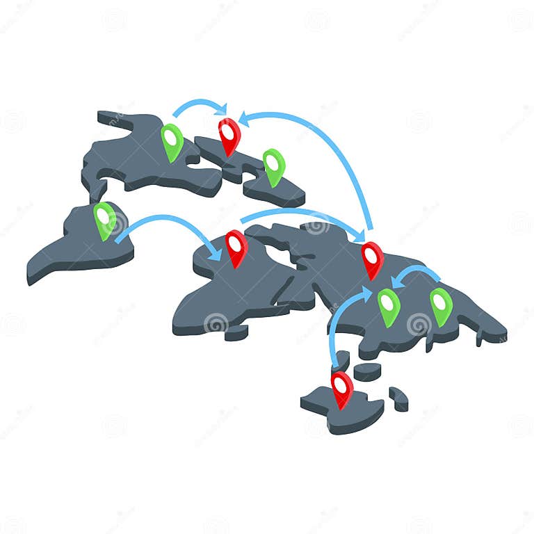 Global Vpn Icon Isometric Vector. Server Network Stock Vector ...