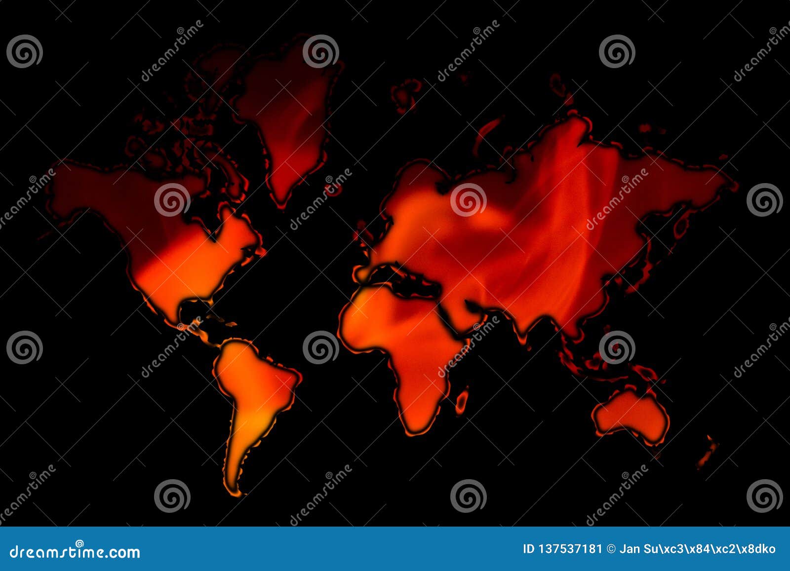 Global Warming, Big Worldwide Heat Problem Stock Illustration ...