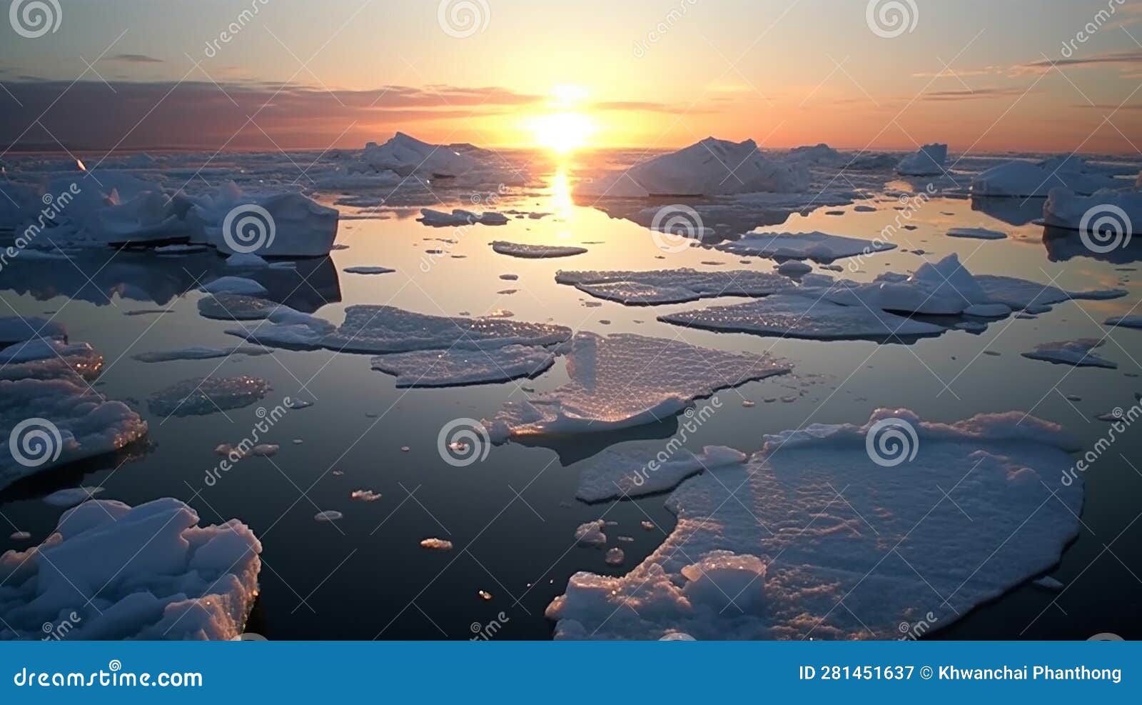 Global Warming, Climate Change Concet, Ice Sheets Melting in the Arctic ...