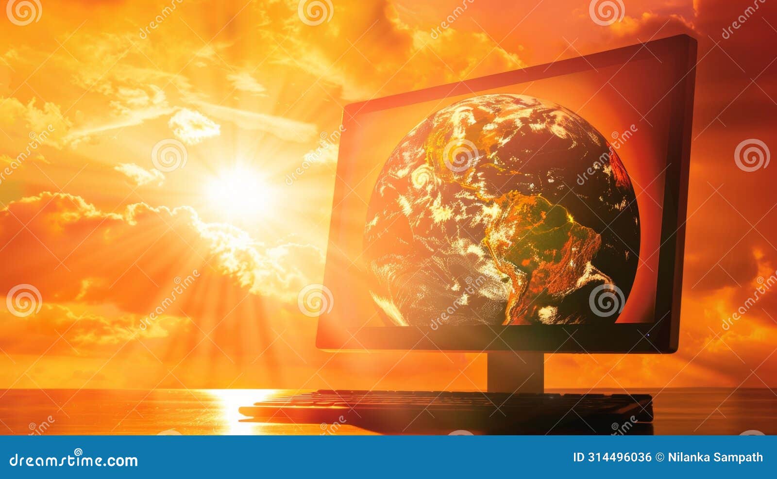 Global Warming and Climate Change Effect Monitoring Concept. Generative ...