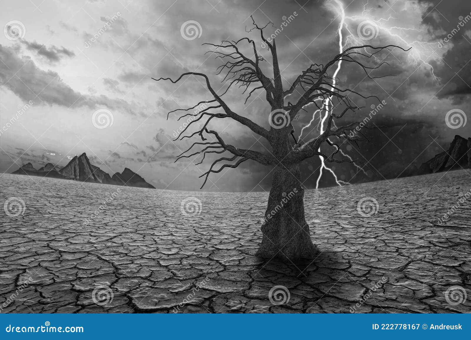 Global Warming and Concept of Drought, Environment Disaster with Dead ...
