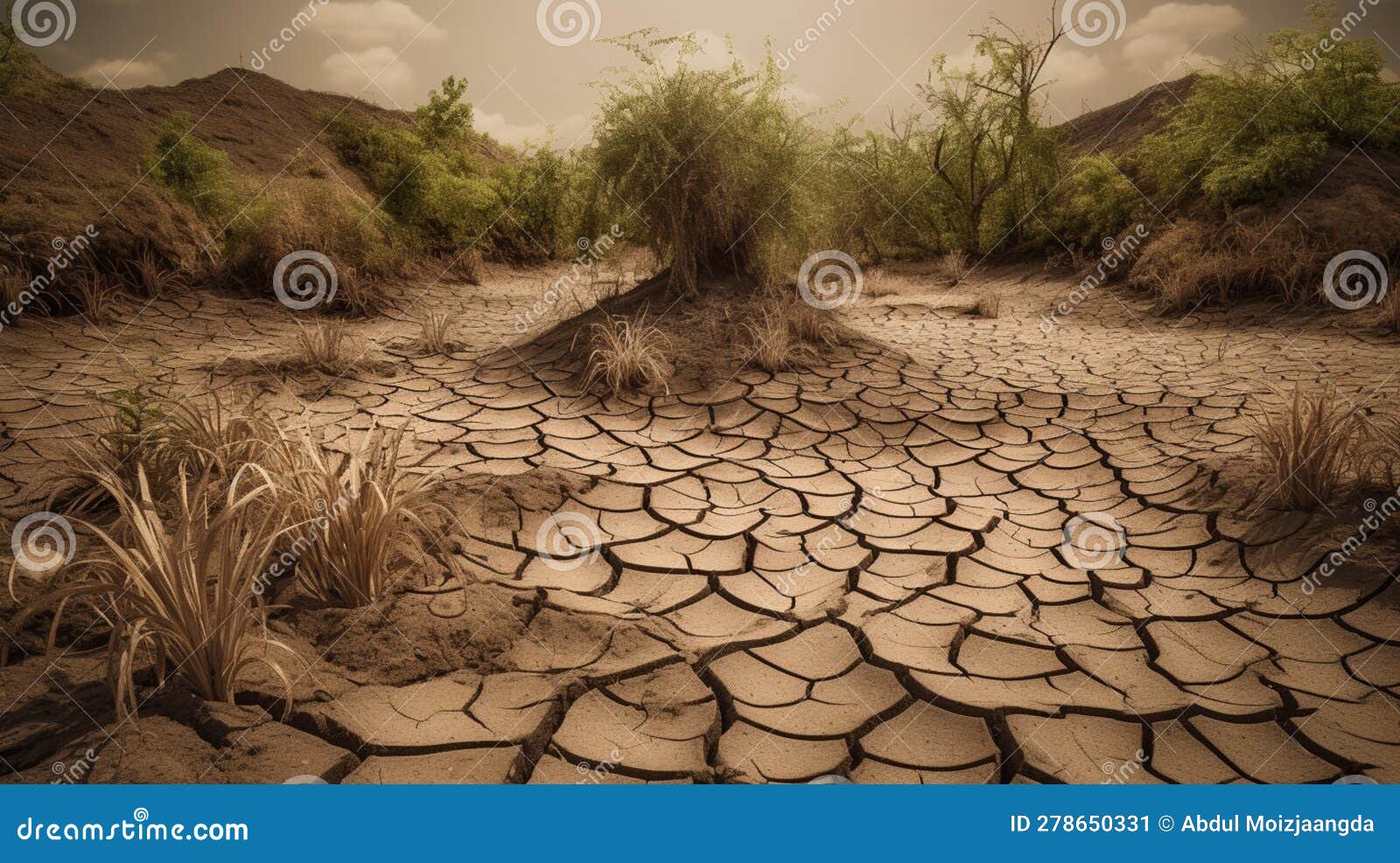 Global Warming Concept Image Showing the Effects of Dry Land on the ...