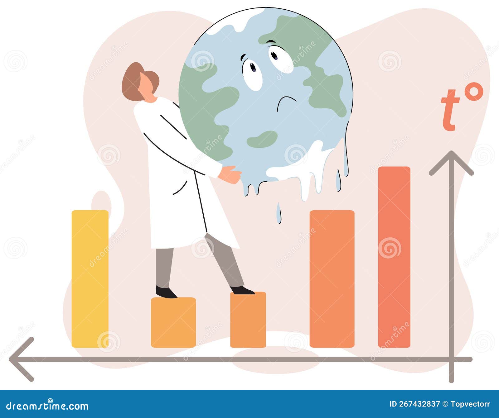 Global Warming Concept. Scientist Studies Rising Temperatures on Planet ...