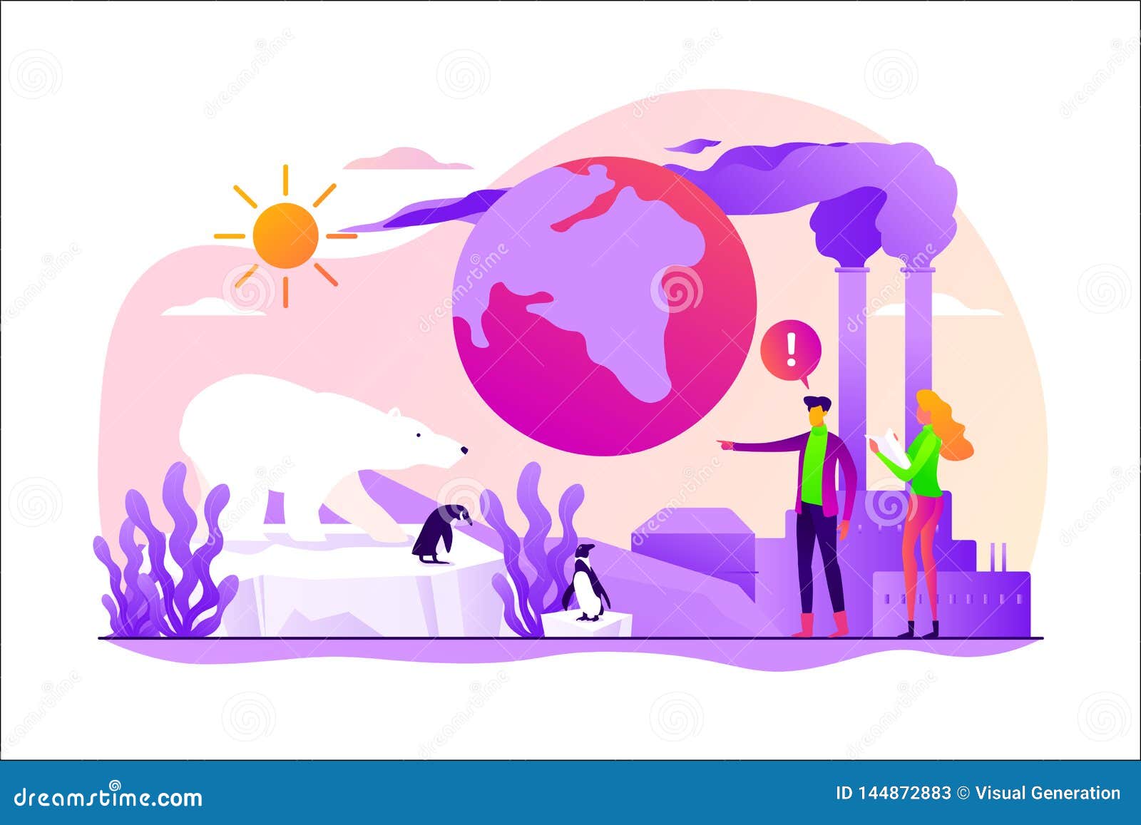 Global Warming Concept Vector Illustration. Stock Vector - Illustration ...