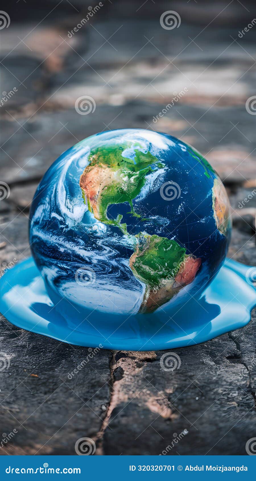 Global Warming Crisis Shown through Melting Earth Globe on Textured ...
