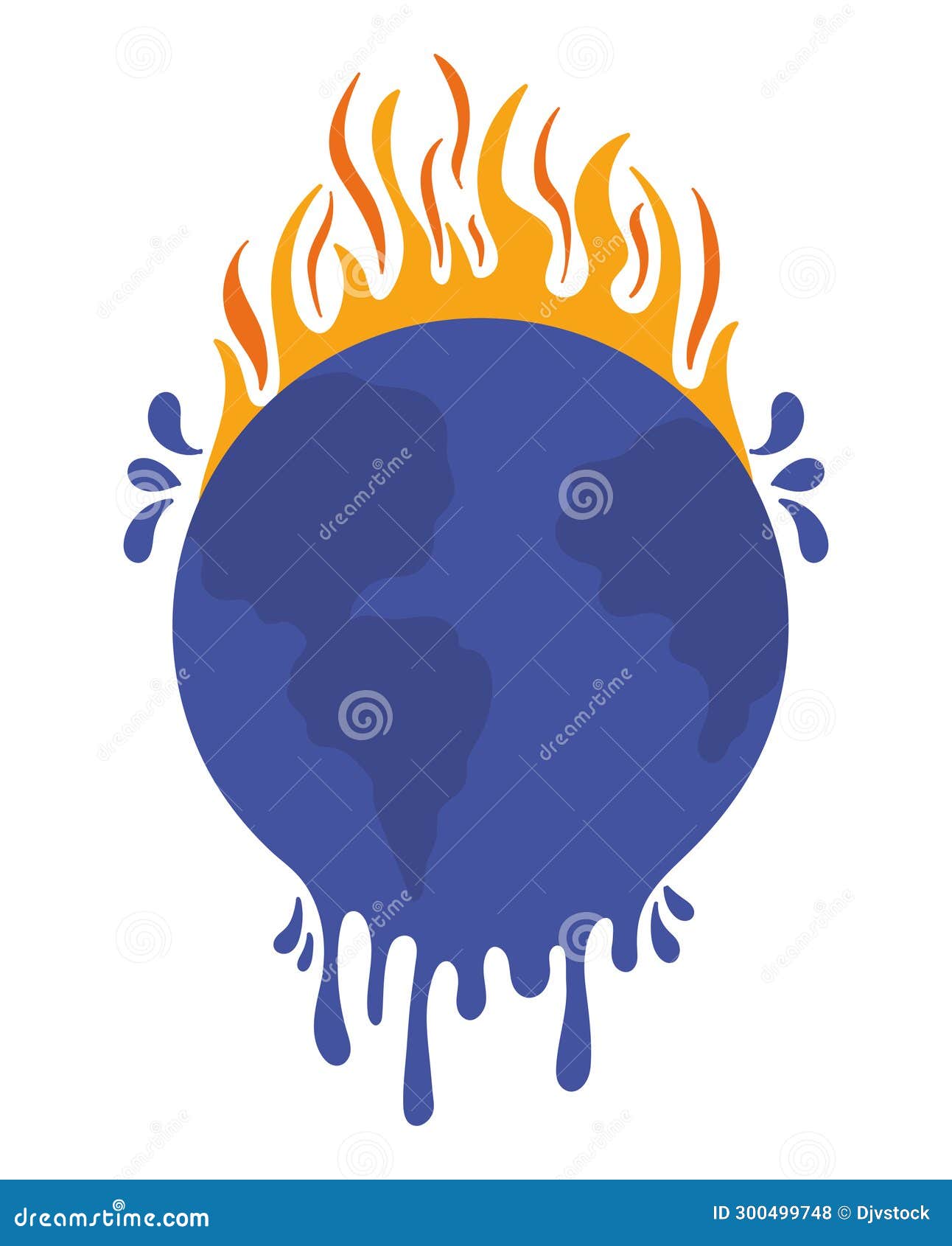 Global warming destruction stock illustration. Illustration of ...