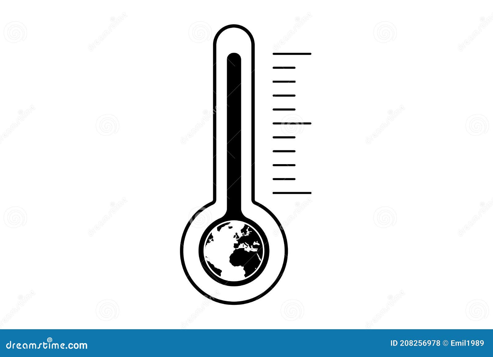 Global Warming. Earth in Thermometer Stock Vector - Illustration of ...