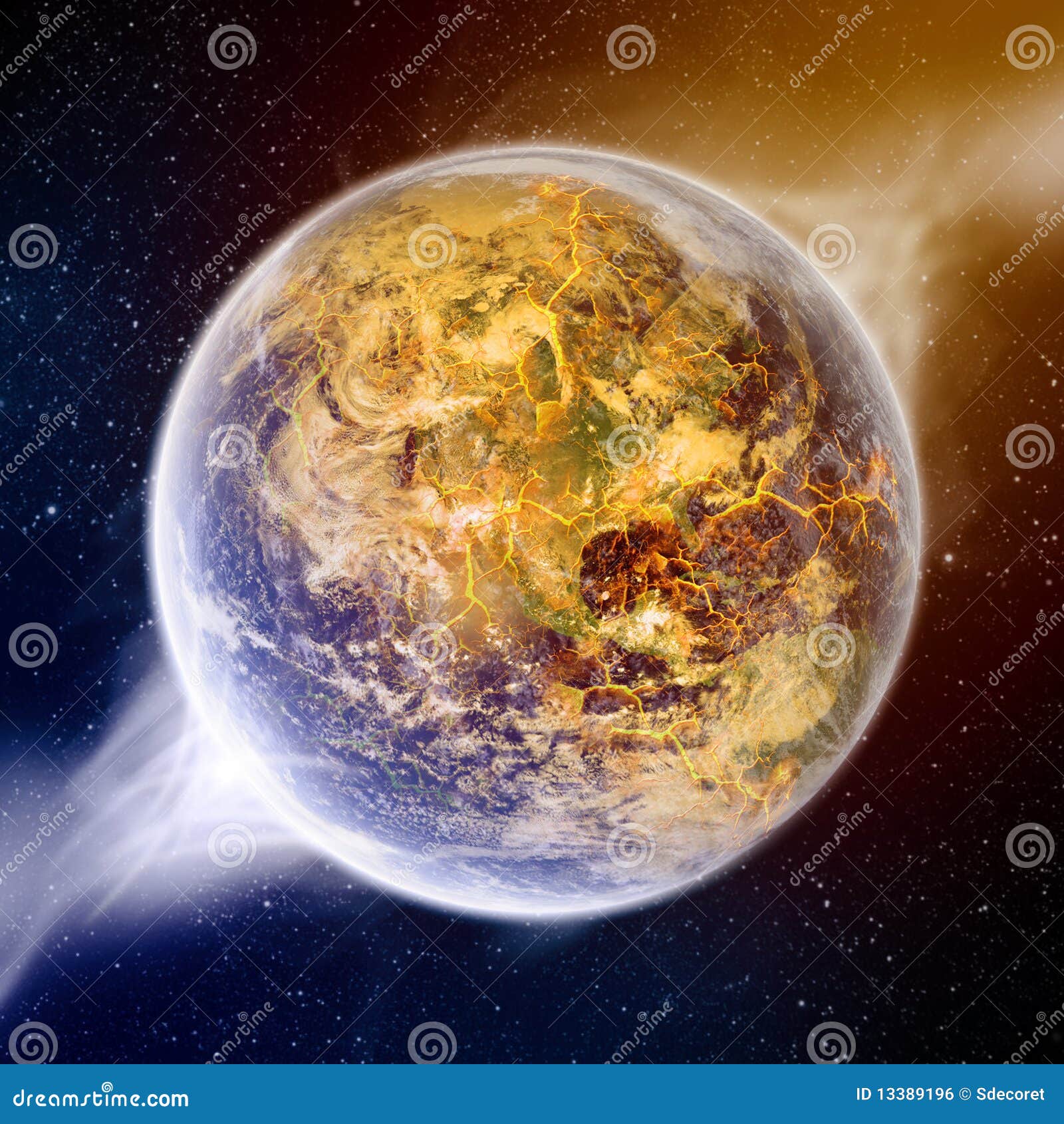 Global Warming Effect on Earth Stock Illustration - Illustration of ...