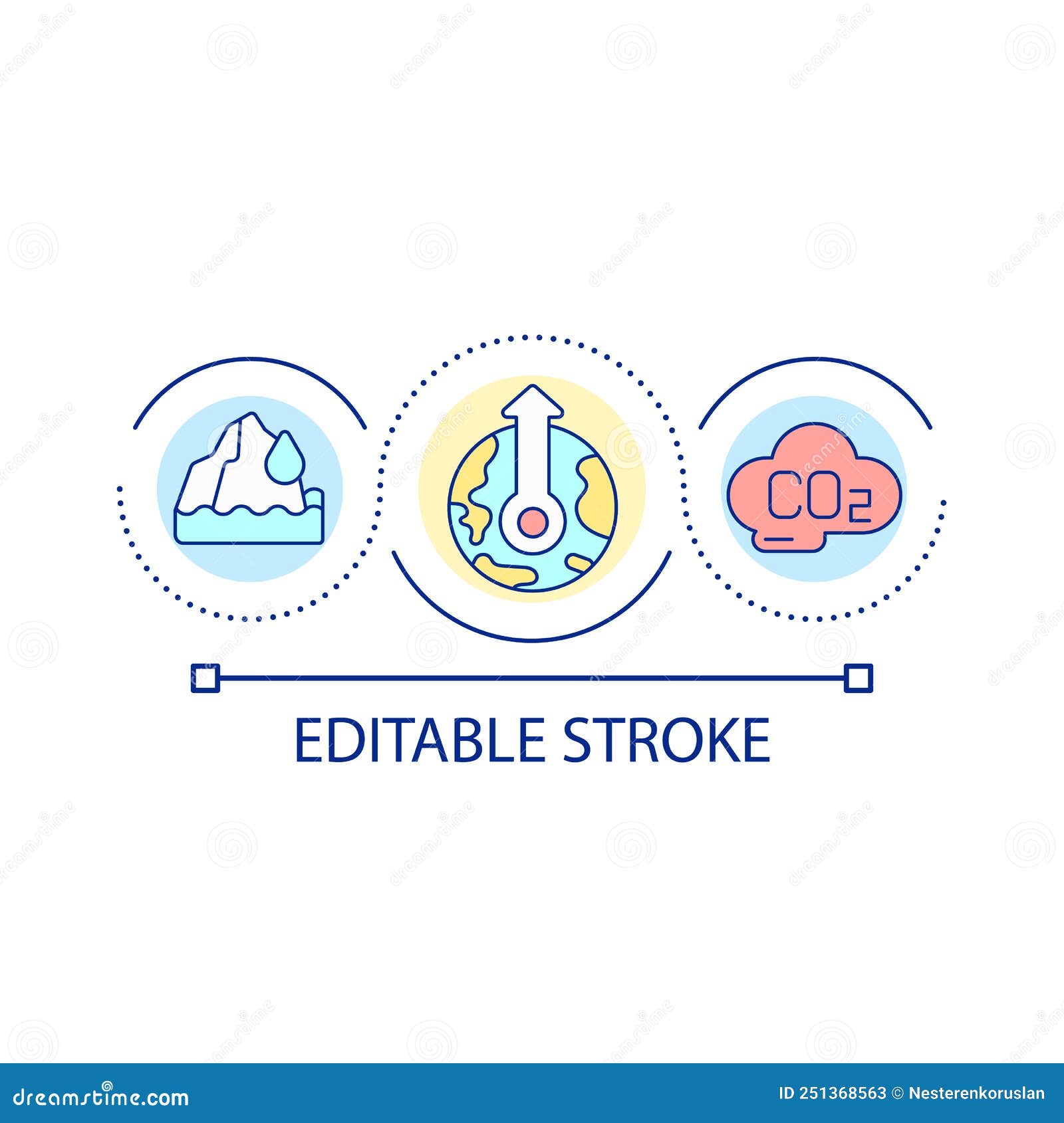 Global Warming Effect Loop Concept Icon Stock Vector - Illustration of ...