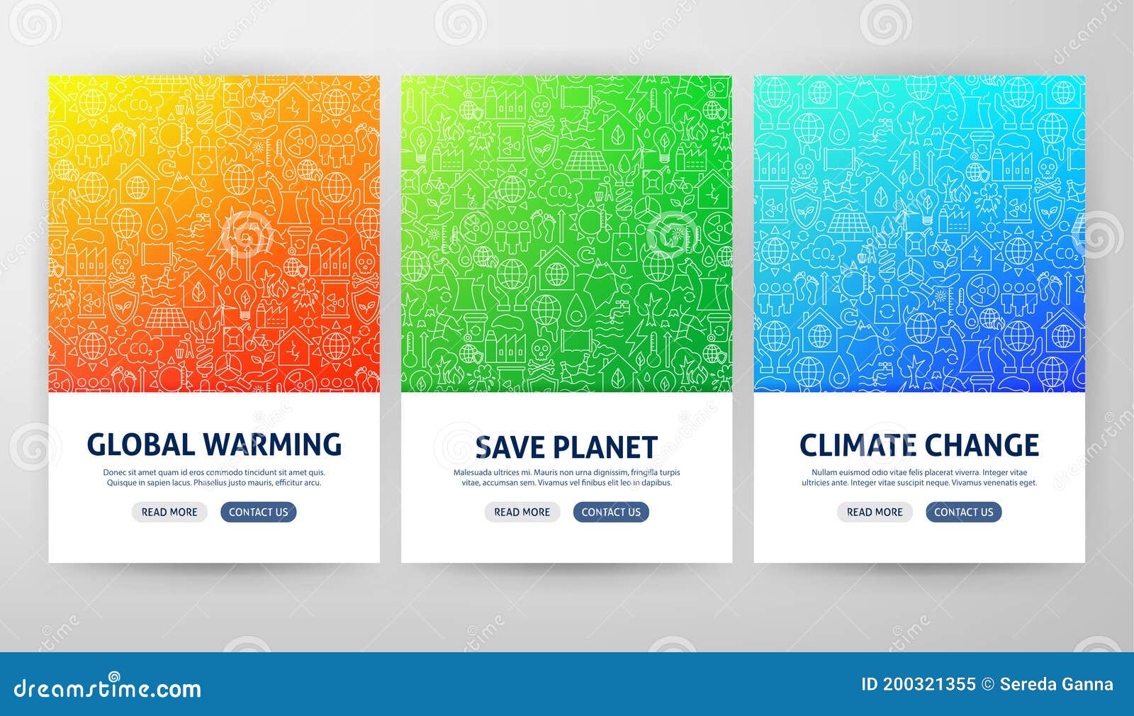 Global Warming Flyer Concepts Stock Vector - Illustration of climate ...