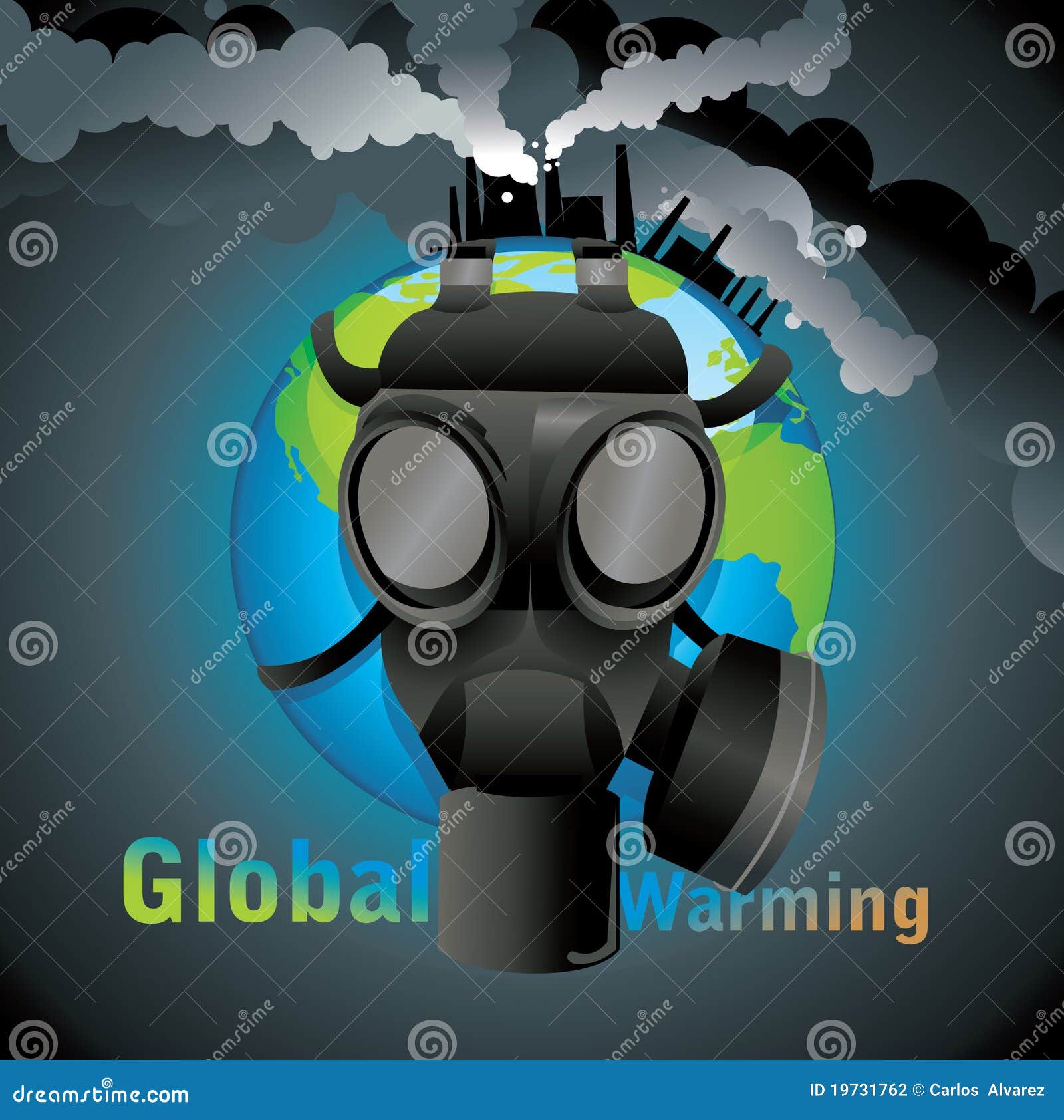 Global warming gas mask stock vector. Illustration of warming - 19731762