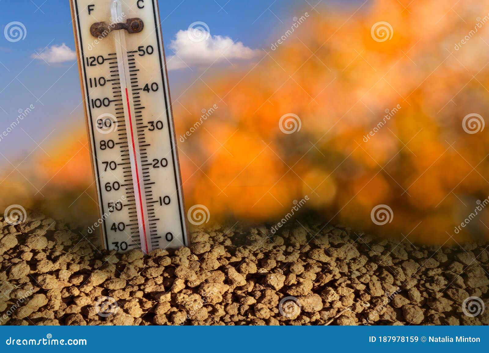Global Warming Hot Temperature, Climate Change Concept Stock Image ...
