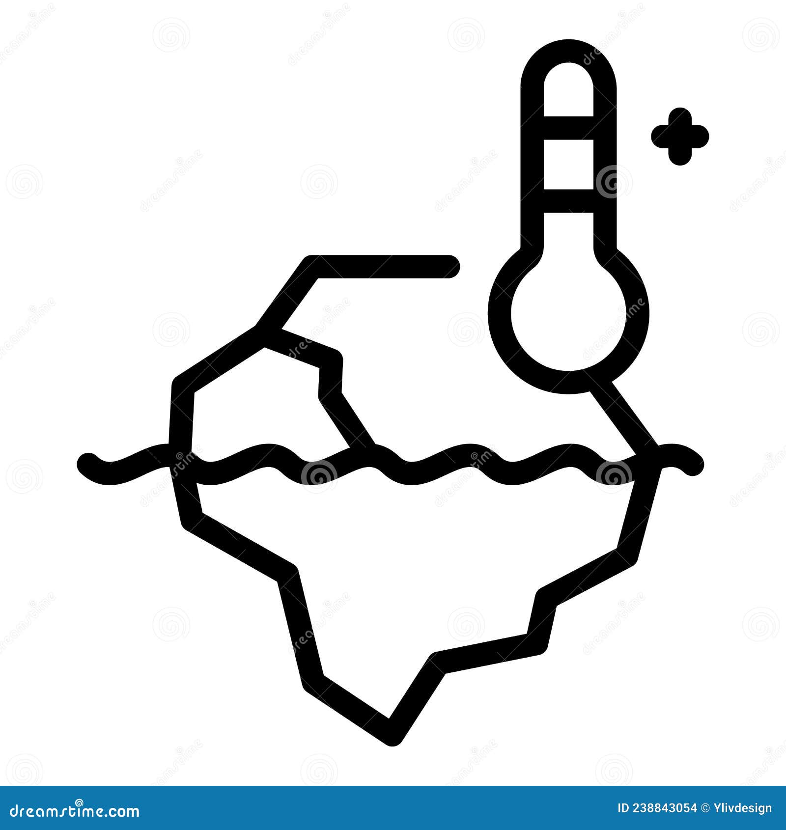 Global Warming Icon Outline Vector. Sea Level Stock Illustration ...