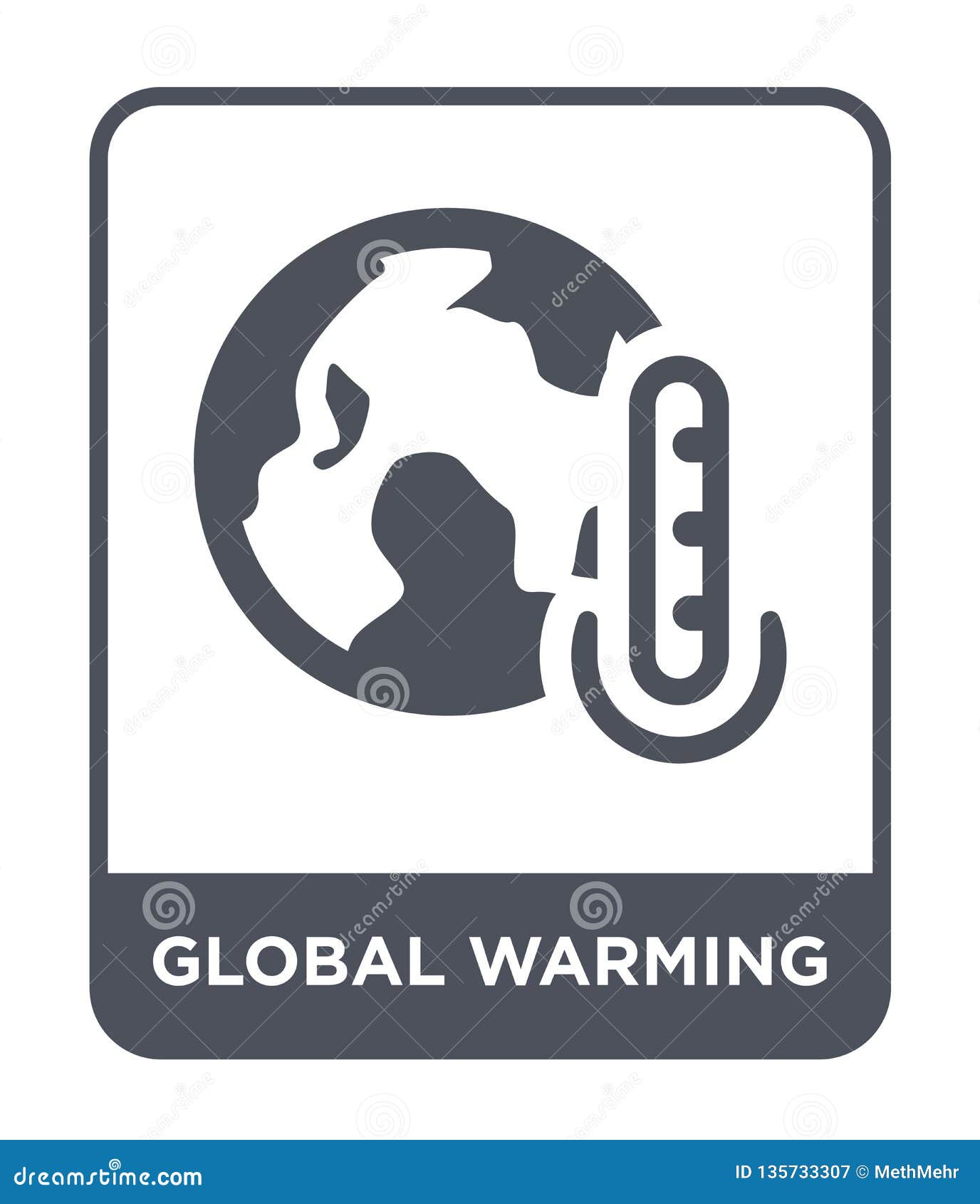 Global Warming Icon in Trendy Design Style. Global Warming Icon ...