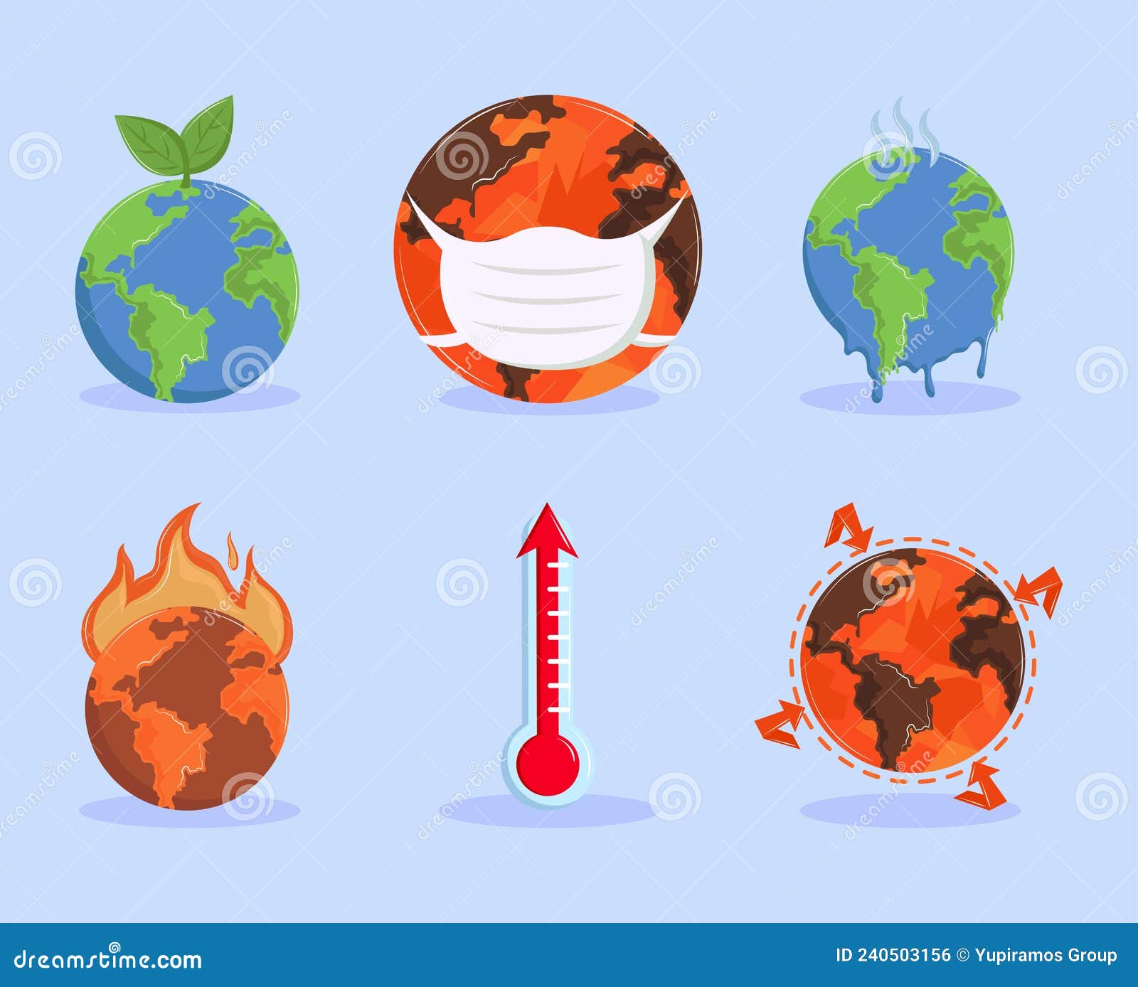 Global warming icons set stock vector. Illustration of world - 240503156 Global warming icons set stock vector. Illustration of world - 240503156