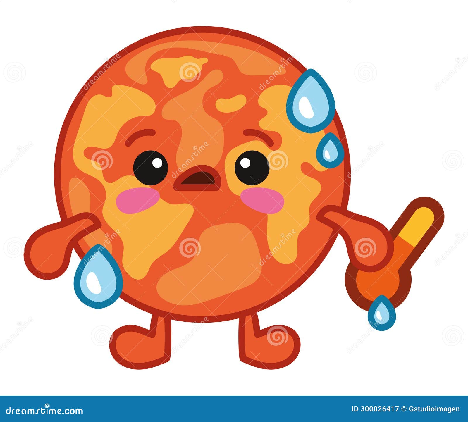 Global Warming Illustration of the World Exploding and Sweating Stock ...