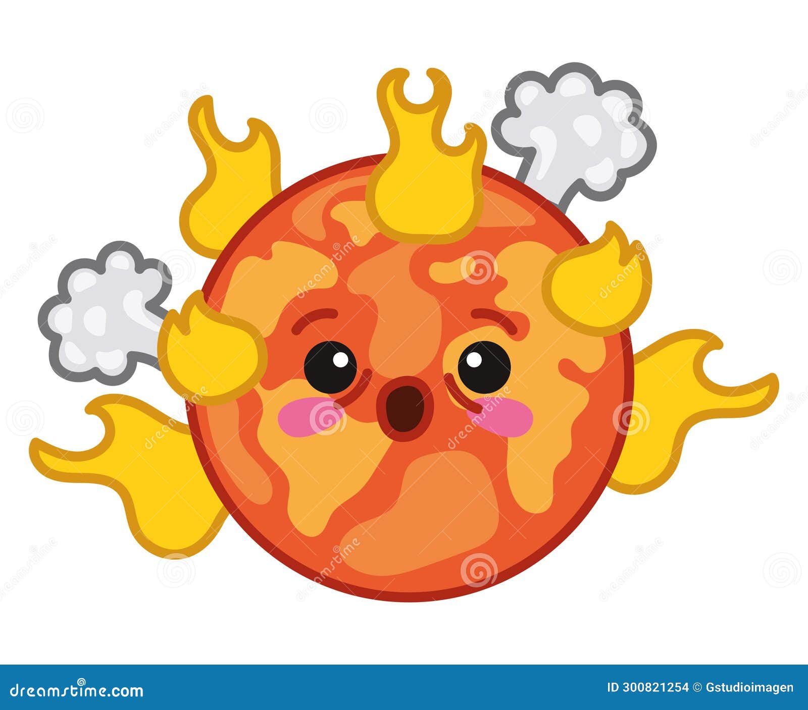 Global Warming Illustration of the World on Fire and Exploding Stock ...