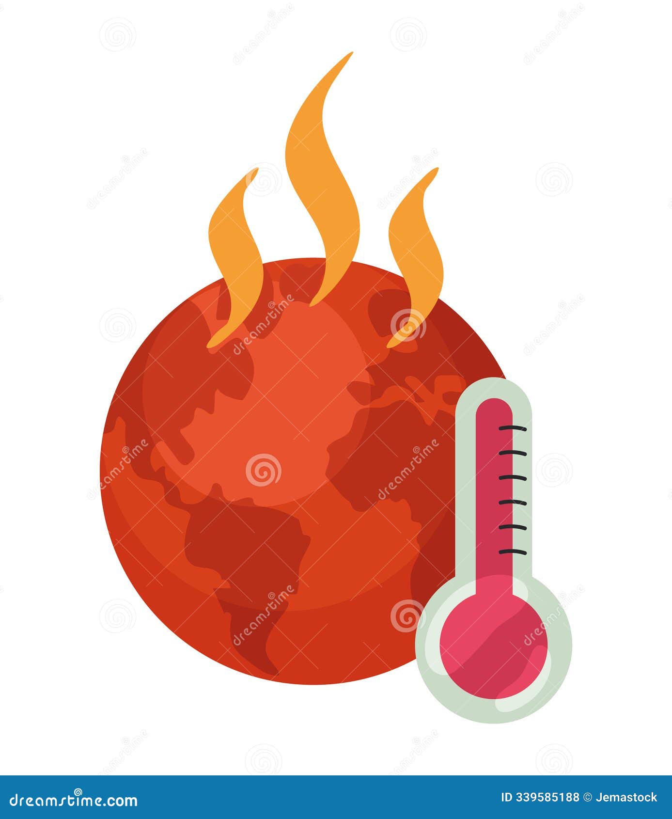 Global Warming Increase Temperature Stock Illustration - Illustration ...
