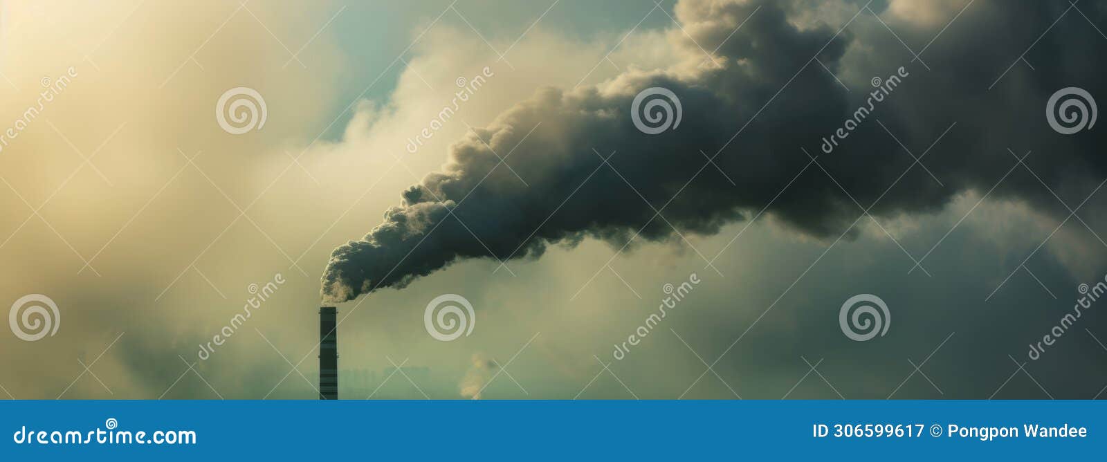 Global Warming Industrial Pollution a Large Plume of Smoke into the Air ...