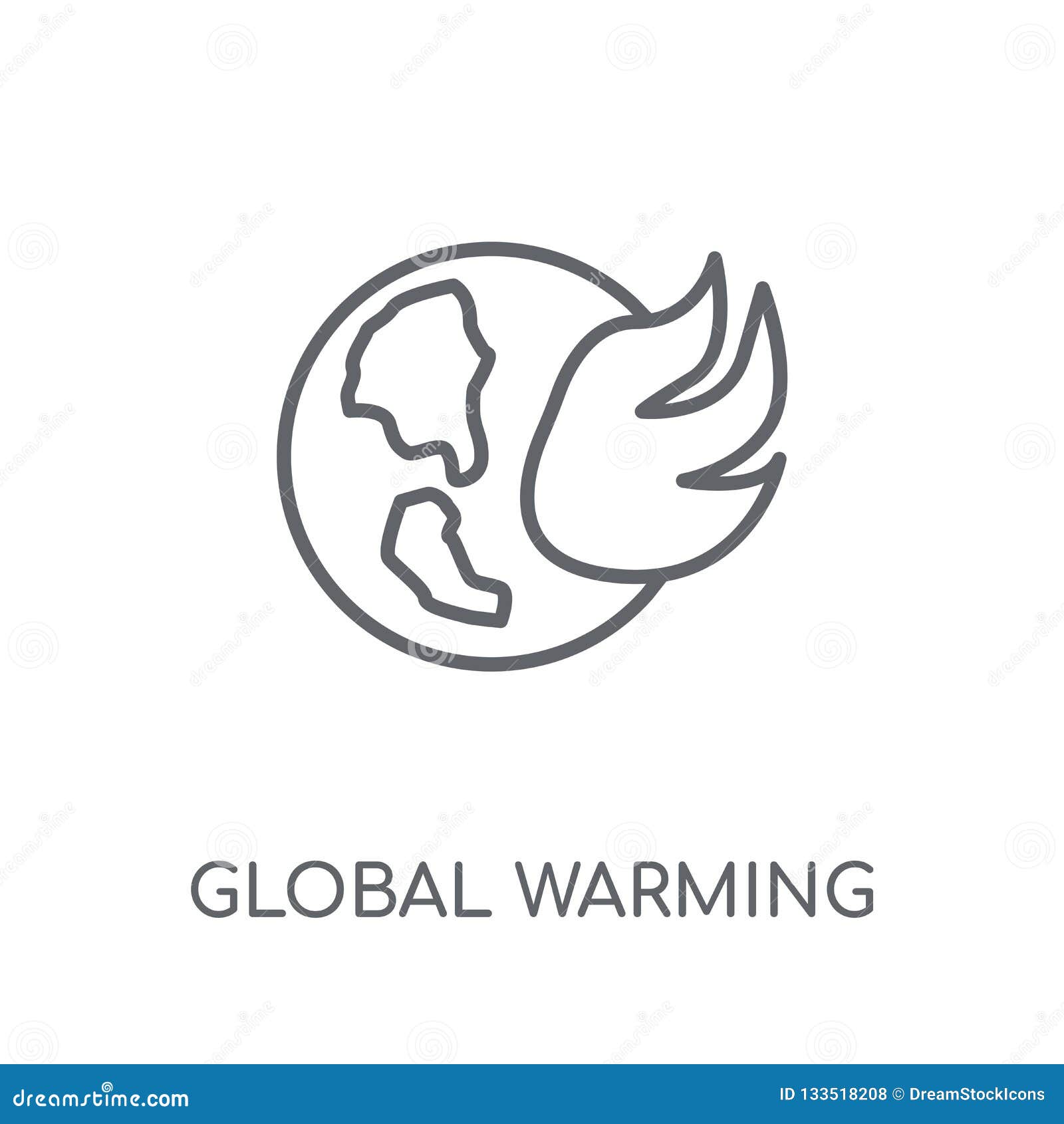 Global Warming Linear Icon. Modern Outline Global Warming Logo C Stock ...